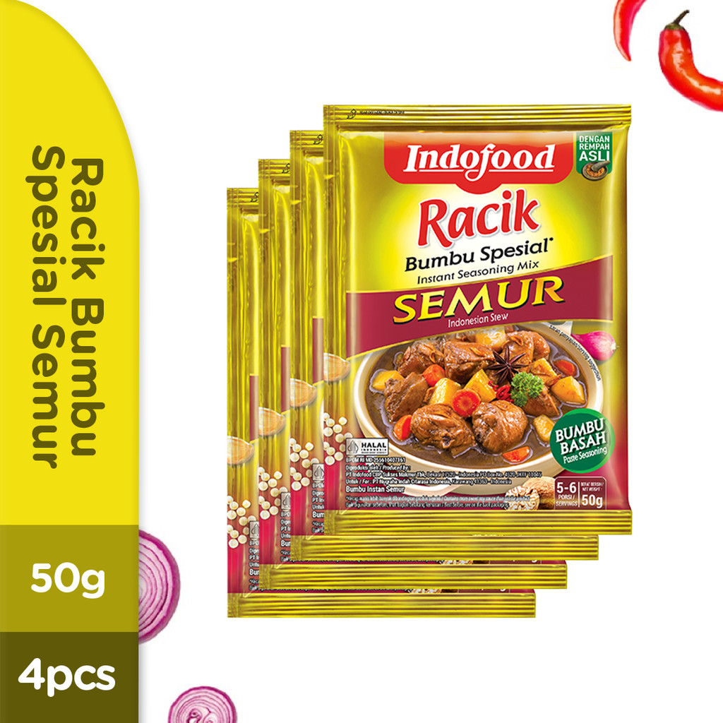 Jual 4 PCS - Indofood Racik Bumbu Spesial Semur 50 Gr | Shopee Indonesia