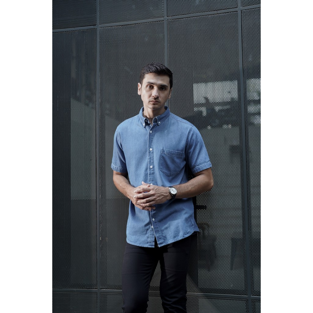 Jual HL MEN Denim Shirt - Light | Shopee Indonesia