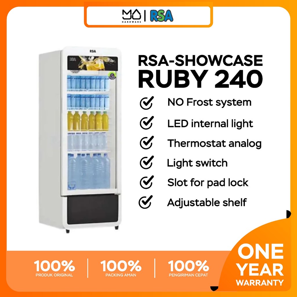 Jual RSA Showcase 1 Pintu 240L RUBY 240 No Frost System 240 Liter ...
