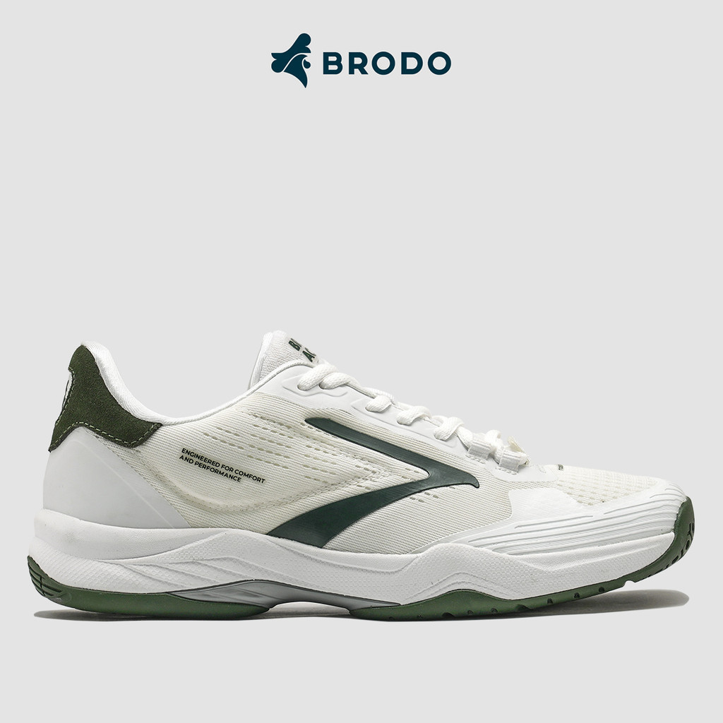 Jual BRODO - Active Stance Tennis White Olive | Shopee Indonesia