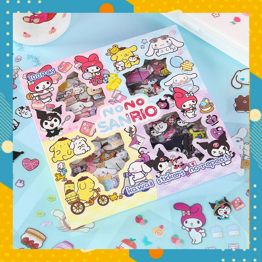 Jual Sticker NONO SANRIO Isi 100 Lembar Box Stiker Kartun Korea Lucu ...