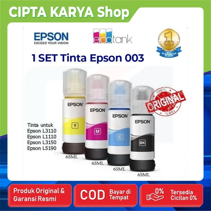 Jual Tinta EPSON 003 Original Refill Ink Printer L3210 L3250 L5290 ...
