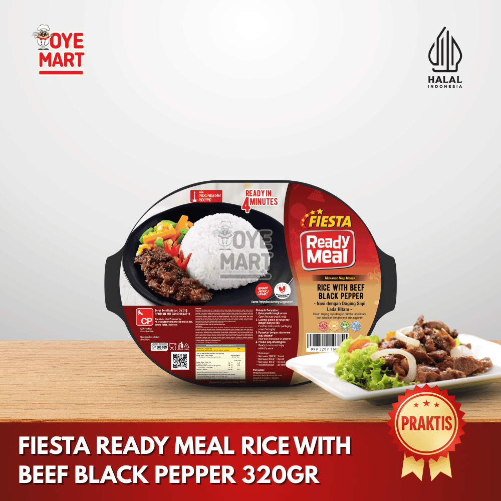 Jual FIESTA READY MEAL RICE WITH BEEF BLACKPEPPER 320GR / NASI DENGAN ...