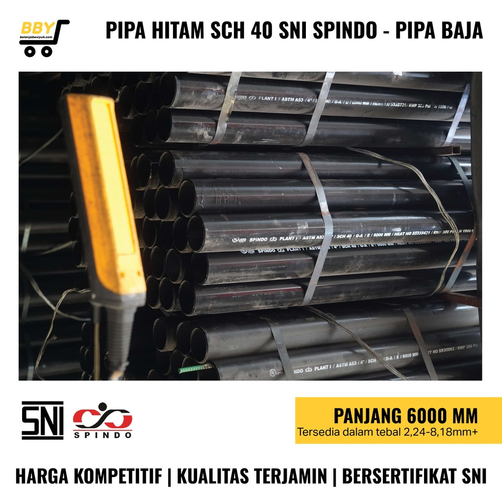 Jual Pipa Hitam Sch 40 - ASTM A53 Grade A (ERW) - 6 Meter Welded ...