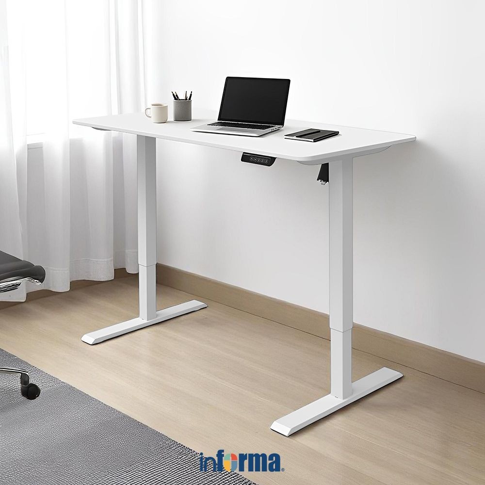 Jual Informa Uziel Meja Kerja Adjustable Lift Up - Putih Office Table ...