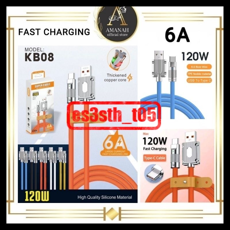Jual Kabel 6A 120W Fast Charging Super Charger USB Micro / Type C ...