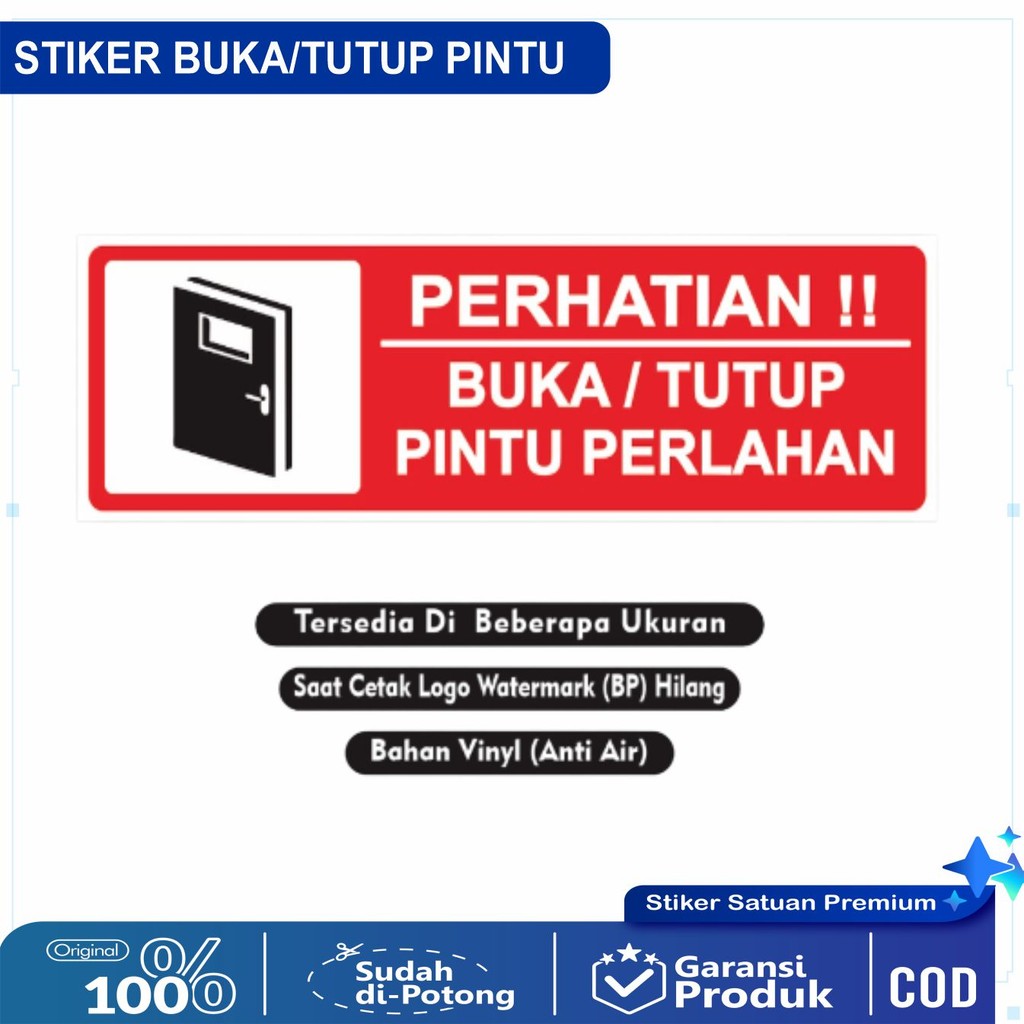 Jual Sticker Buka Tutup pintu Perlahan / Stiker Buka tutup pintu pelan ...