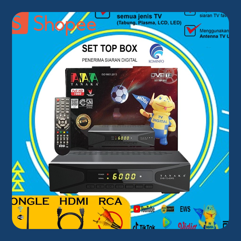 Jual STB Digital DVB T2 Merek Tanaka Type T2 Jurassic/SET TOB BOX SANEX ...