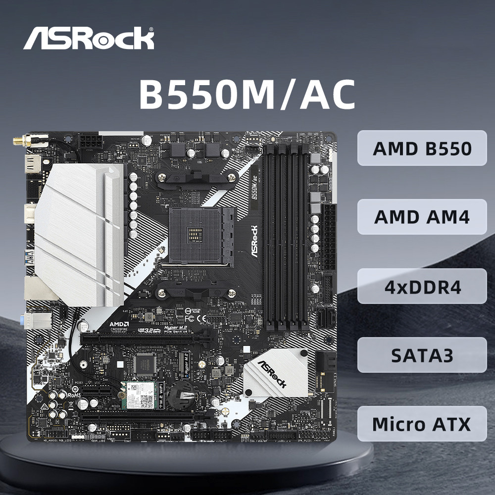 Jual ASRock B550M/AC Motherboard Support Ryzen 9 5900X 3900X Ryzen 7 ...