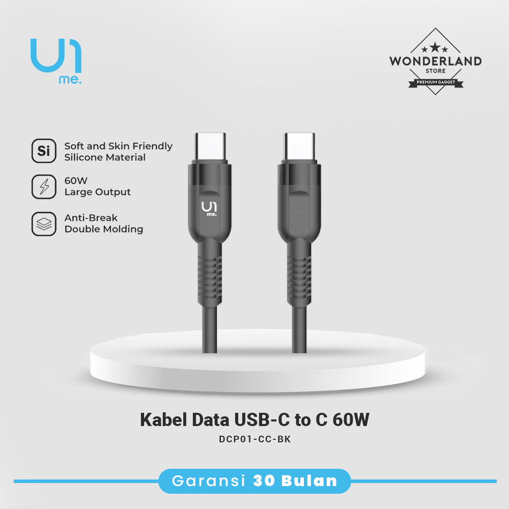 Jual U1me Kabel Data USB-C to C 60W Silicon Fast Charging PD PPS SFC ...