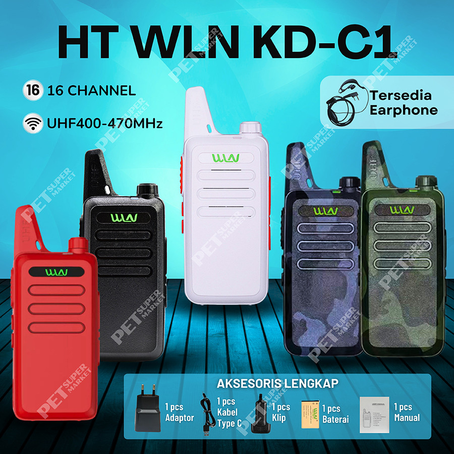 Jual Radio Walkie Talkie KD-C1 Handy Talky WLN HT UHF TWO WAY RADIO 5 Warna Two Way Radio HT ...