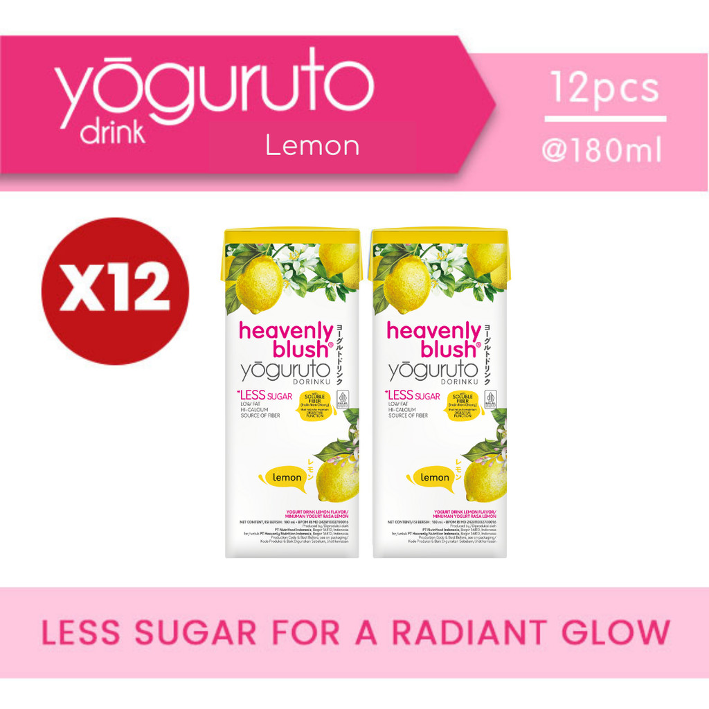 Jual Yogurt Heavenly Blush Yoguruto Lemon [12Px180ml] | Shopee Indonesia