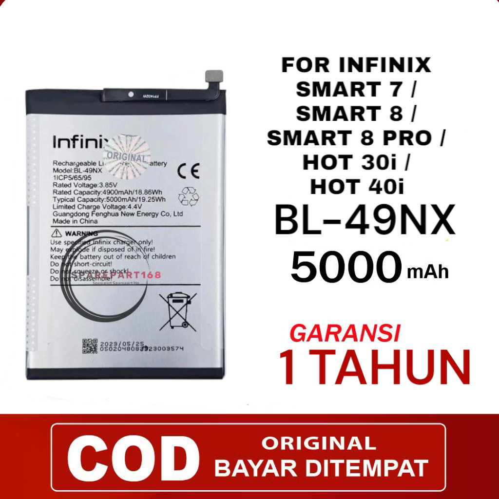 Jual BATERAI INFINIX SMART 7 / SMART 8 / SMART 8 PRO / HOT 30i / HOT ...