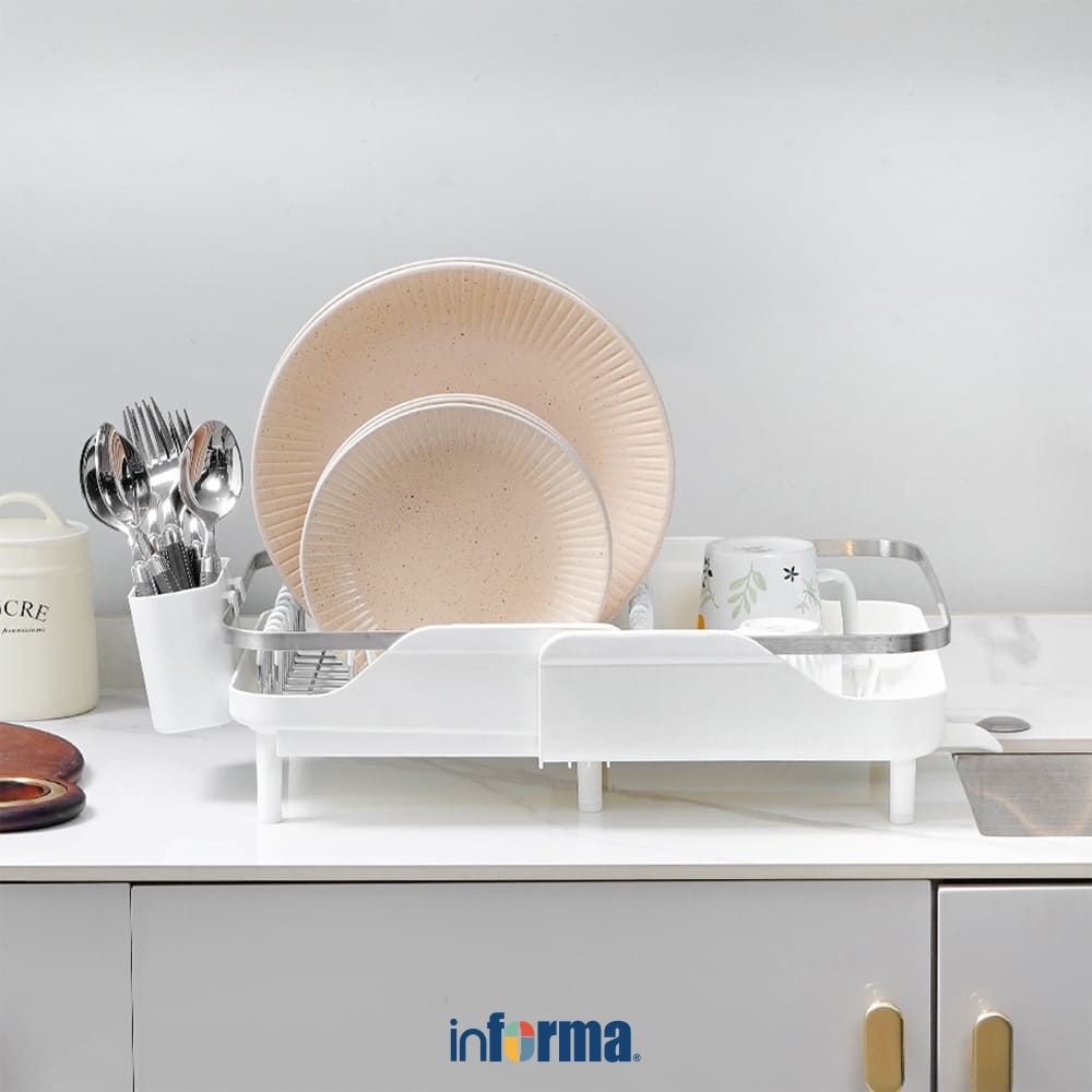 Jual Informa New Willard Rak Piring 1 Tingkat Extendable - Putih Dish ...