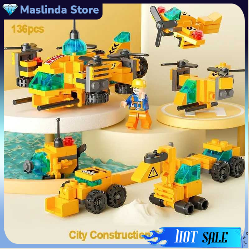 Jual Mainan Balok Susun Mobil Pesawat City Building 6in1 136 Bricks & Battlefield Hero 6in1 123 ...
