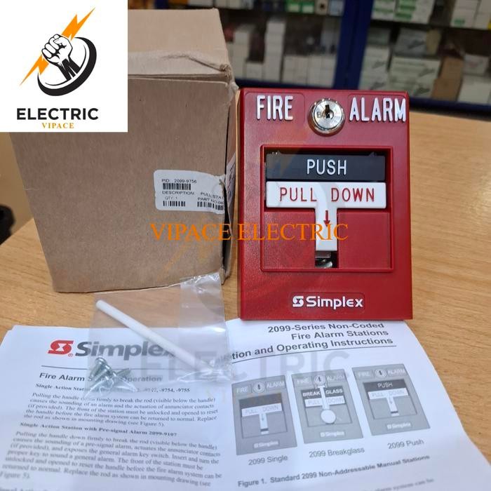 Jual Push Pull Down Simplex Tipe 2099-9756 Pull Station Call Point ...