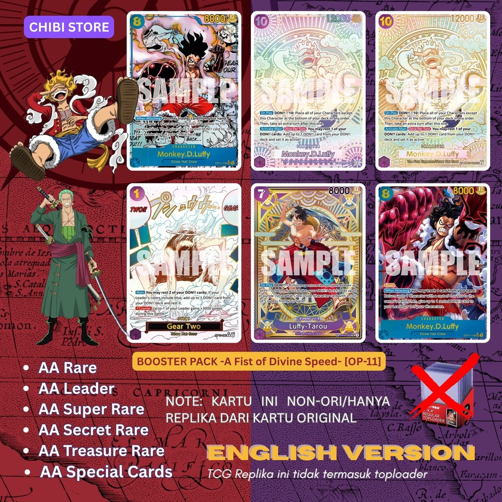 Jual Kartu One Piece TCG A Fist of Divine Speed (OP11) Hologram SR, TR, SEC, SP, MANGA & EVENT ...