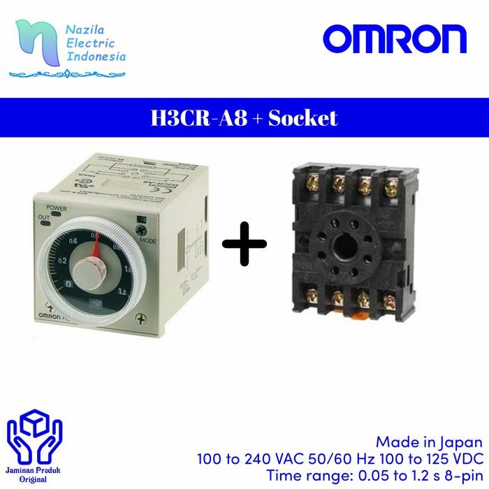 Jual ADIWARN Timer Analog Omron H3CR A8 220 - 230 V H3CRA8 + Socket ...