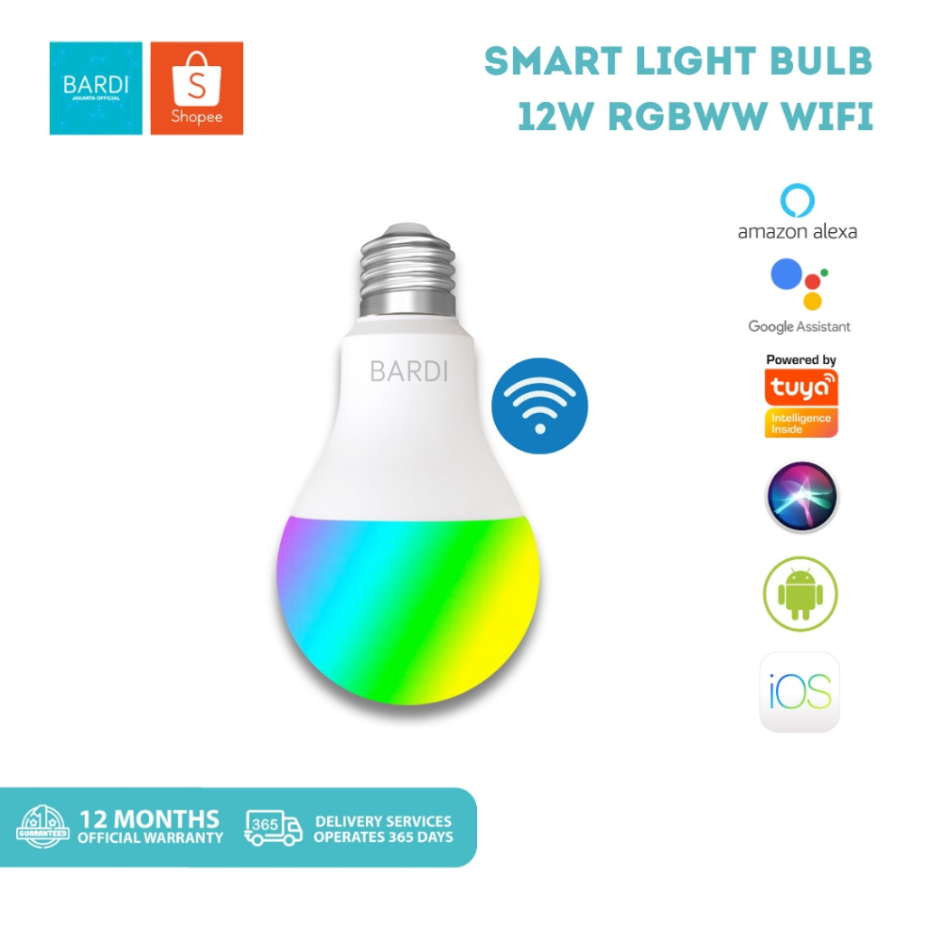 Jual BARDI Smart Lamp 12W LIGHT BULB LED RGB WW WiFi Wireless IoT ...