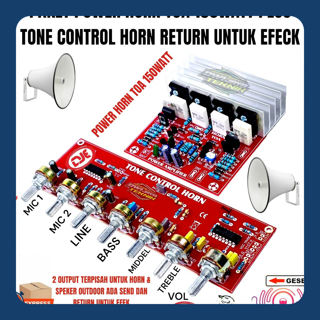 Jual Paket Power HORN TOA 150Watt Plus Tone Control Horn Return Untuk ...