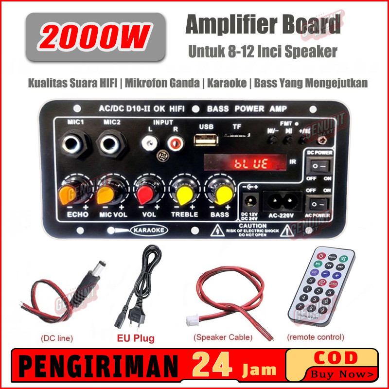 Jual 2000W Amplifier Bluetooth Super Bass 12V/24V/220V Modul Speaker ...