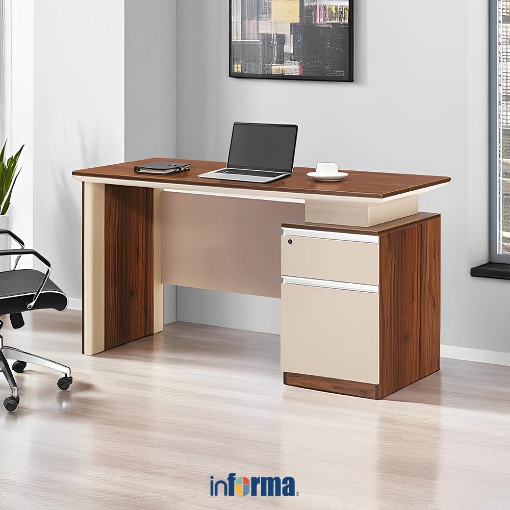 Jual Informa Monthana Meja Kantor 1407 - Cokelat Office Table Furnitur ...