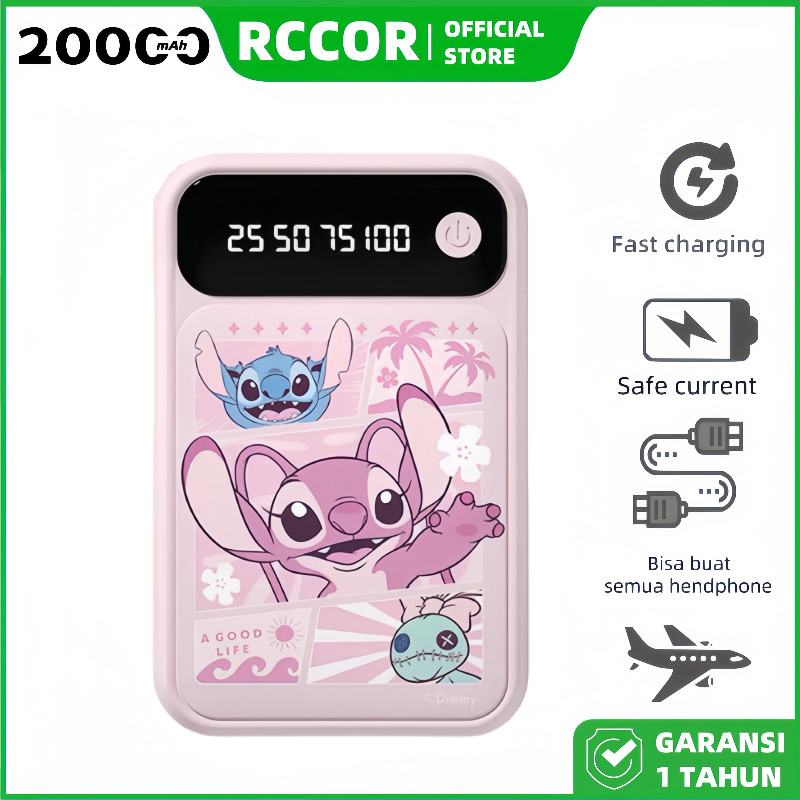 Jual RCCOR Power Bank Disney Lucu 20000mAh Fast Charging | Bawa Kabel ...