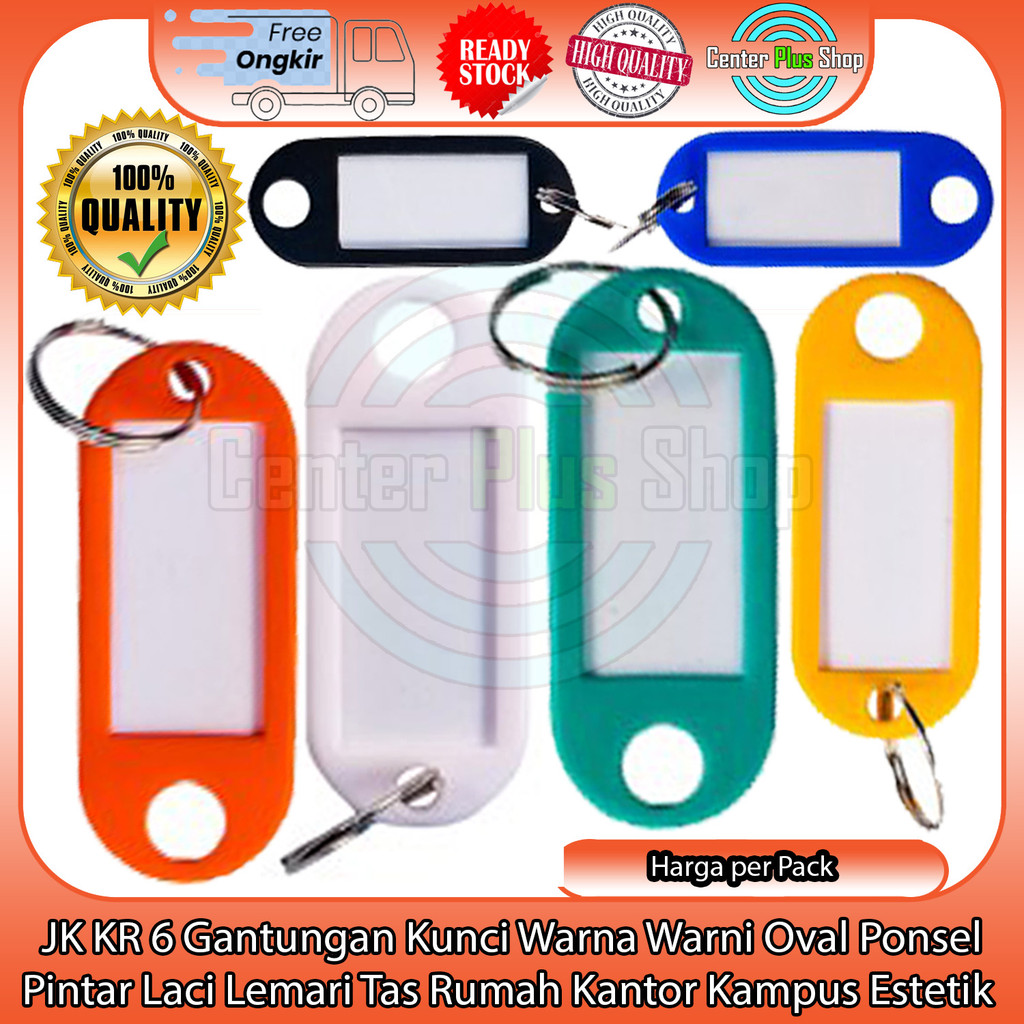 Jual JK Kr 6 Gantungan Key Ring Kunci Label Nama Warna Plastik Bulat ...