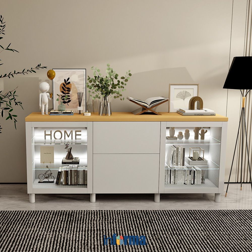 Jual Informa Dahlia Kabinet 2 Pintu Dengan 2 Laci - Putih Lemari ...