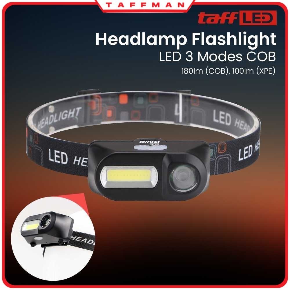 Jual TM - TAFFLED Headlamp Flashlight Headlight LED 3 Modes COB - KX ...