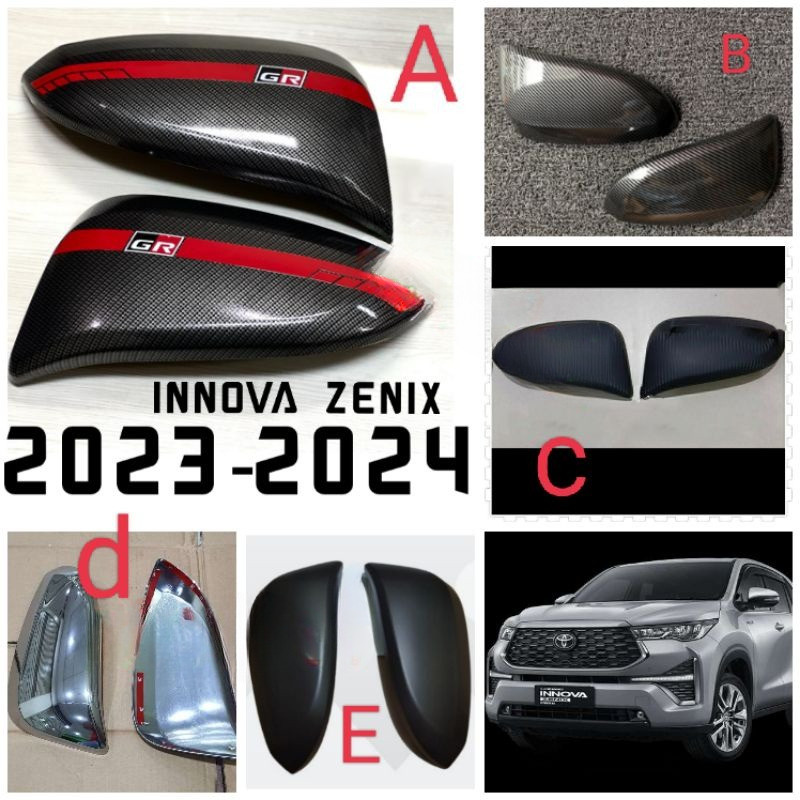 Jual cover spion Innova Zenix 2023 2024 Hitam Chrome Carbontivo Carbon ...