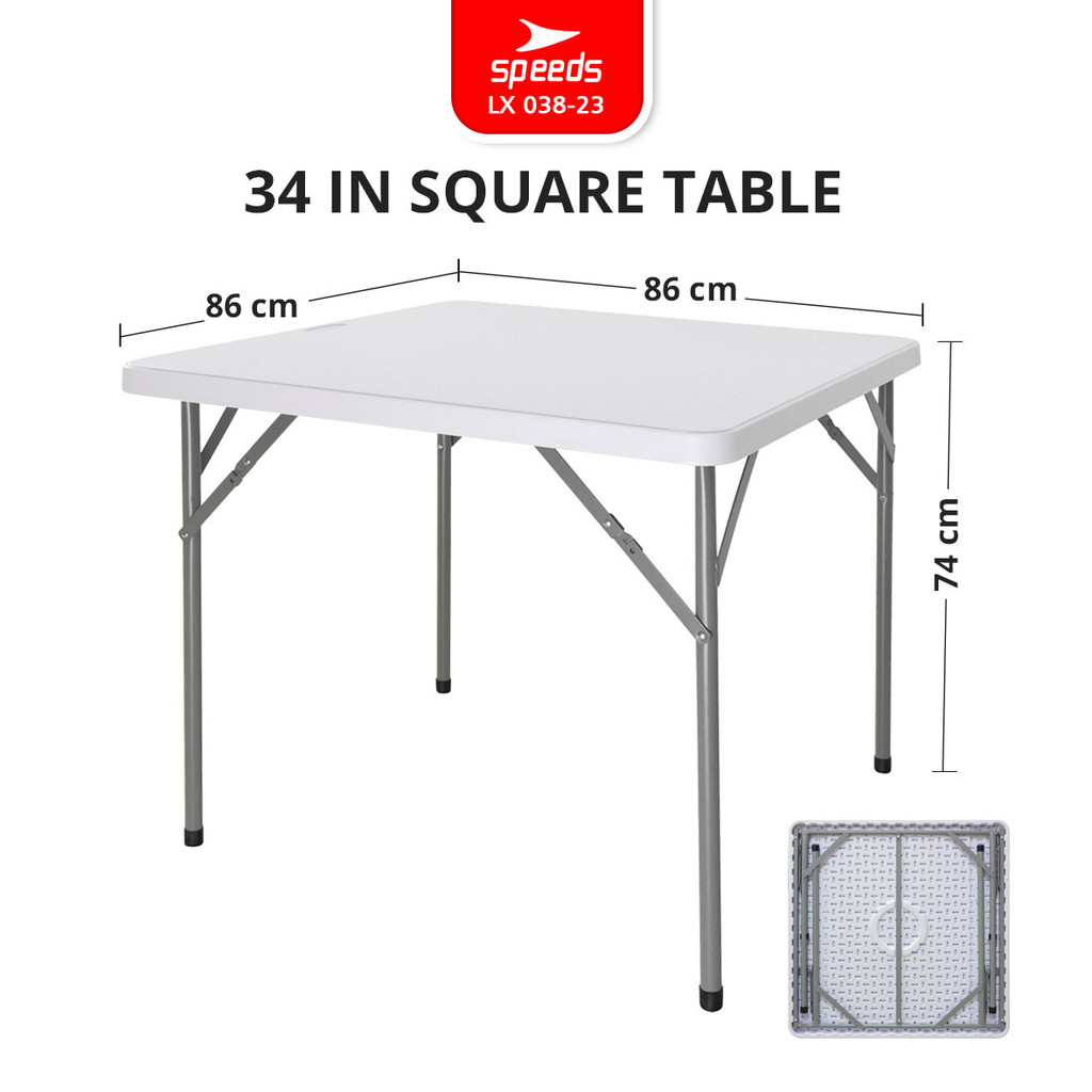 Jual SPEEDS Meja Lipat Plastik 86x86x74cm Folding Table HDPE Indoor ...
