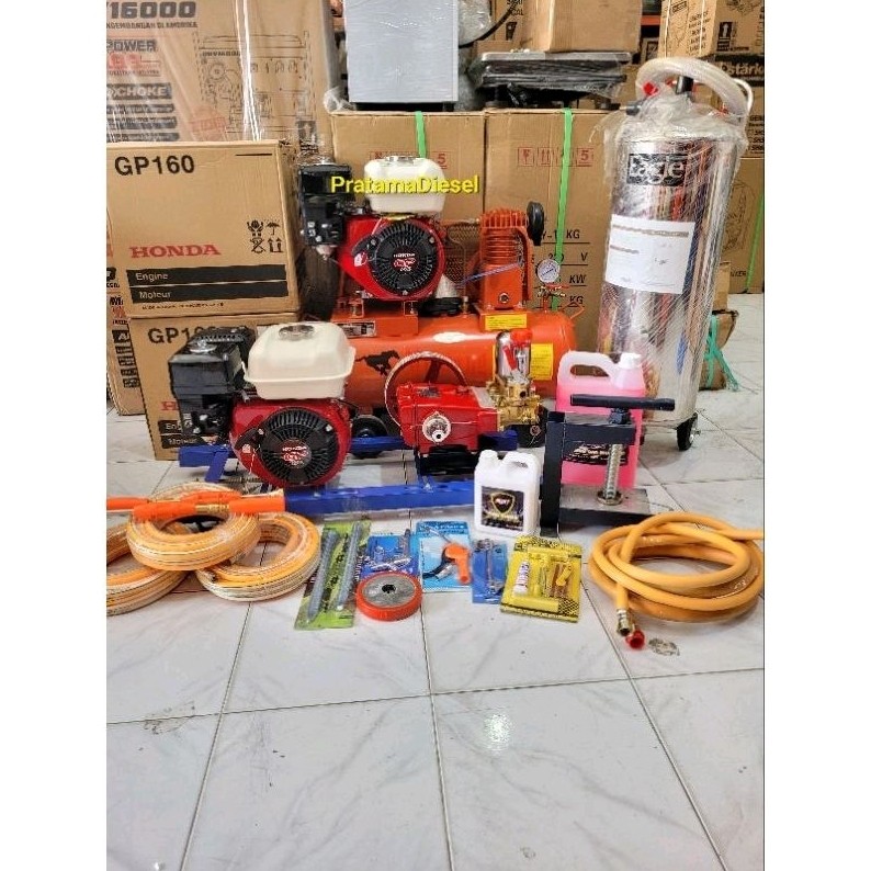 Jual Paket Kompresor Steam HONDA GP160 Cuci Motor Mobil Buat Usaha +Tambal Ban | Shopee Indonesia