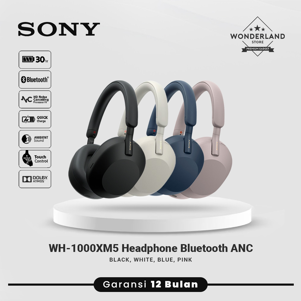 Jual Sony WH1000XM5 WH-1000XM5 Headphone Bluetooth Noise Cancellation ANC Over Ear SBC AAC LDAC ...