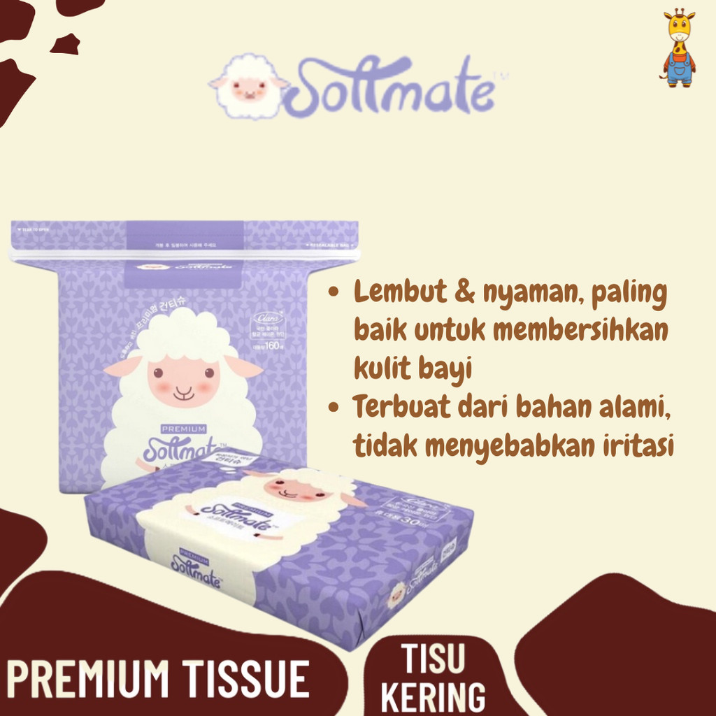 Jual Softmate PREMIUM Tissue 30 sheets / 160 sheets - Tisu Kering / Tisu Basah | Shopee Indonesia