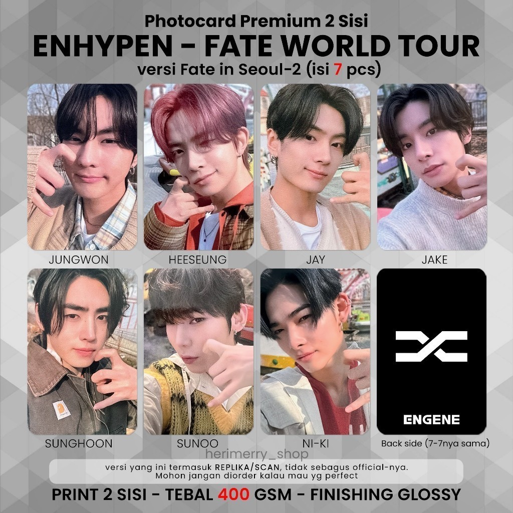 Jual (ISI 7 PCS) Photocard EN*NH*A FATE PLUS IN JAPAN SEOUL AKASAKA OSAKA - Potocard PC Premium ...