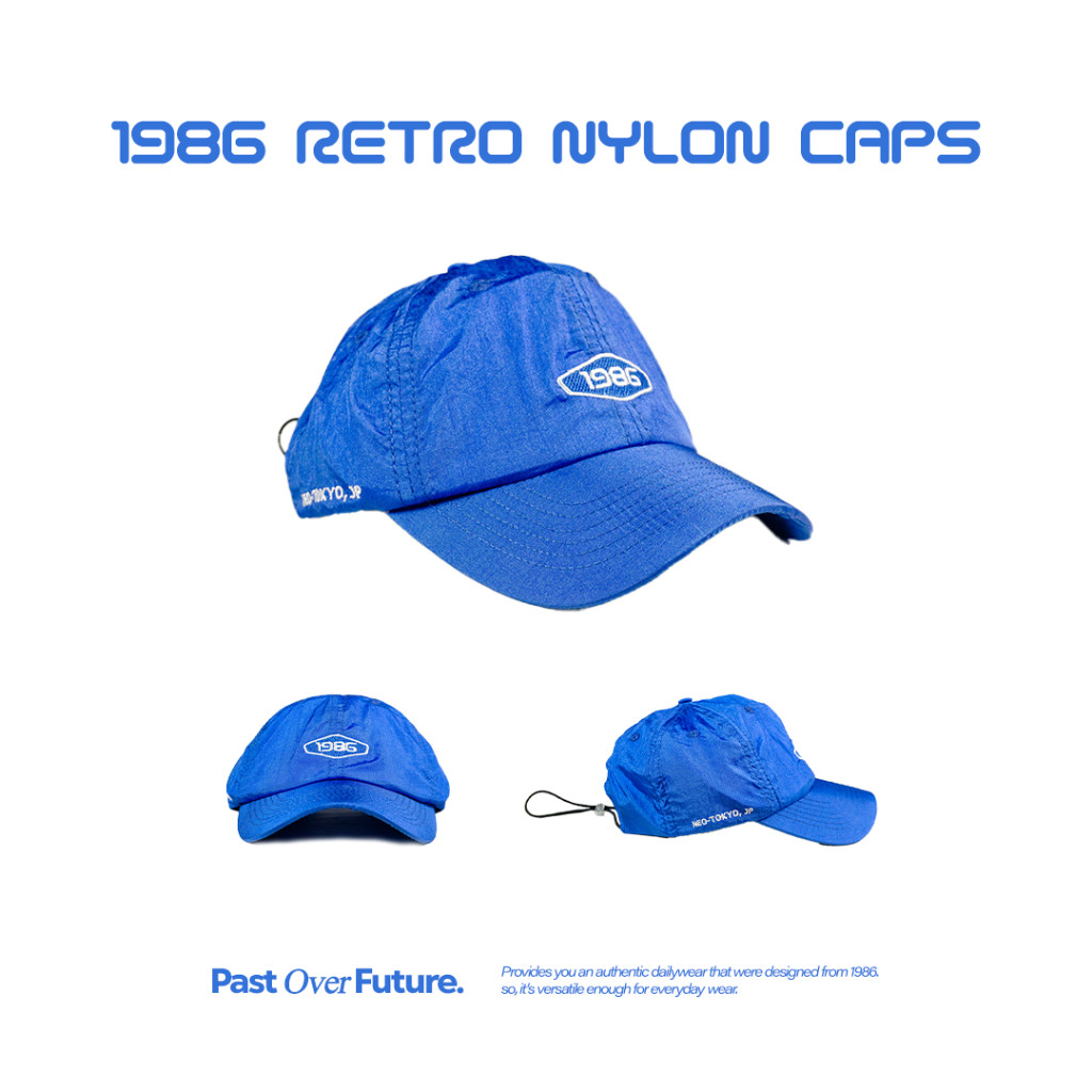 Jual 1986 Retro Nylon Caps - Topi Neo Tokyo Japan Blue Hat Nilon ...