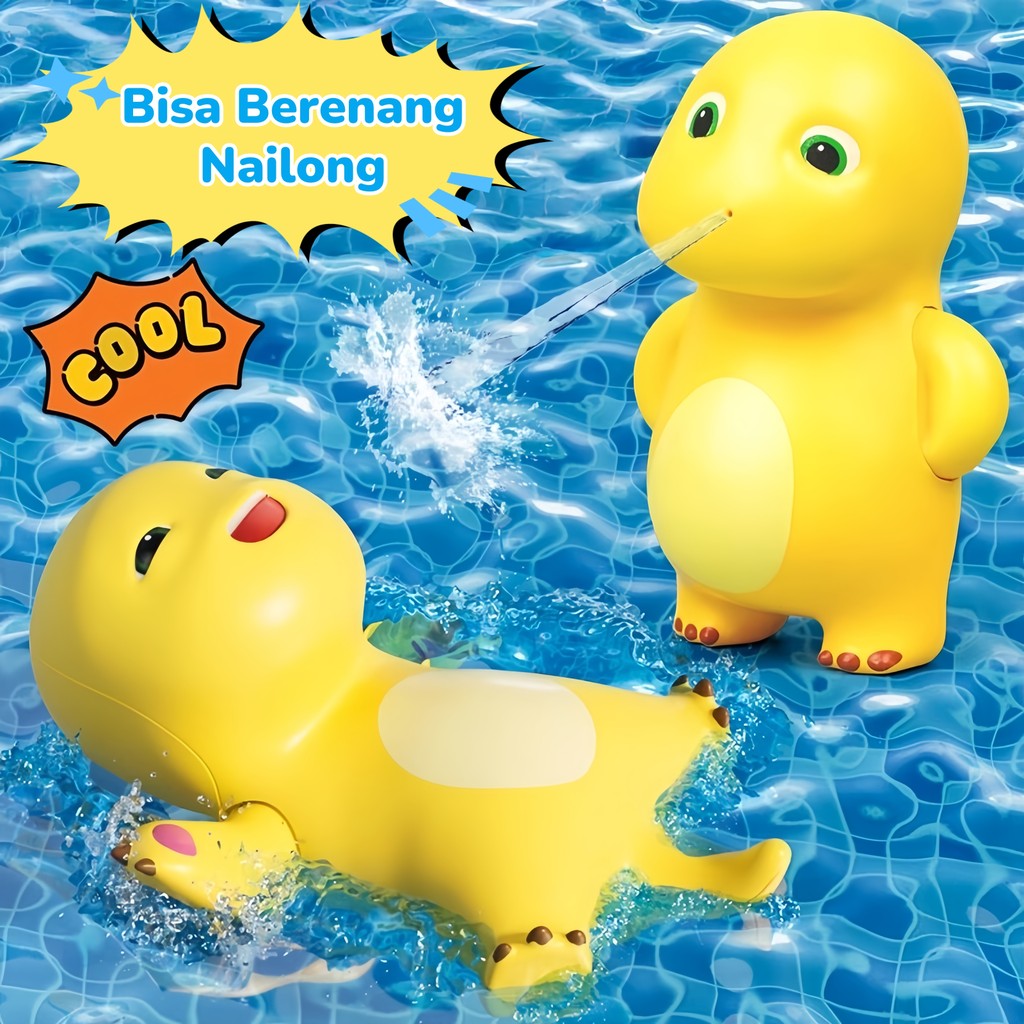 Jual Mainan Nailong Dino Kuning Mandi Anak Bak Mandi Mainan Air Lucu ...