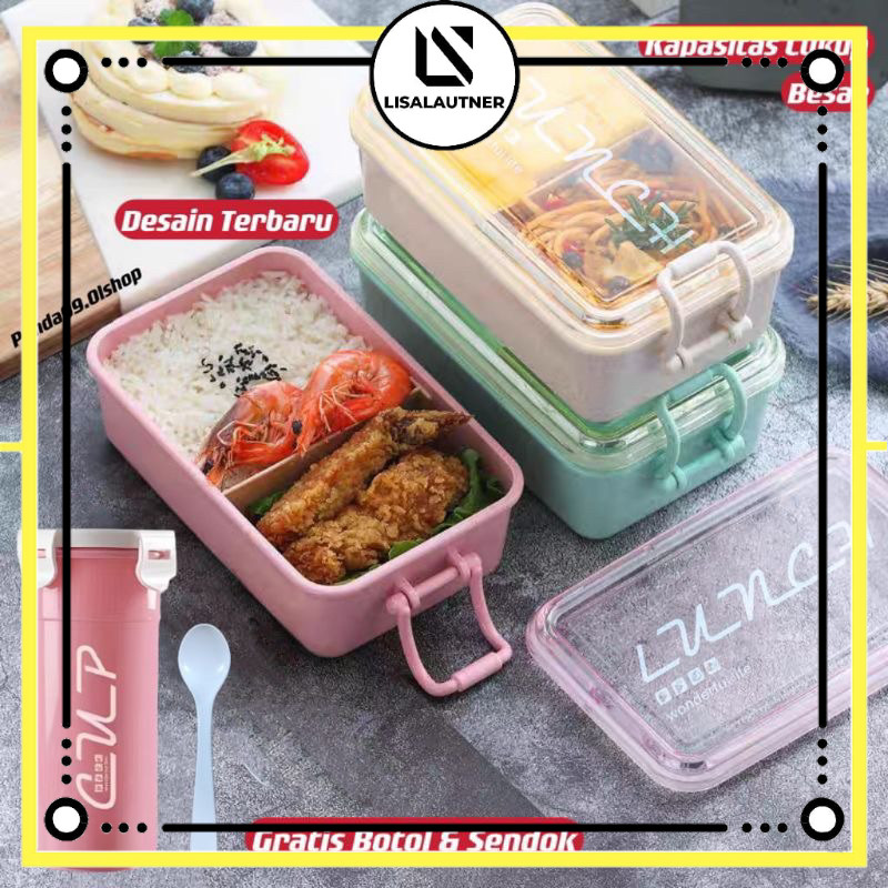 Jual tempat makan set garpu sendok gelas / kotak makan bekal dewasa ...