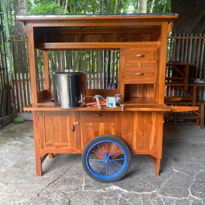 Jual Gerobak usaha Mie ayam dorong kayu jati | Shopee Indonesia