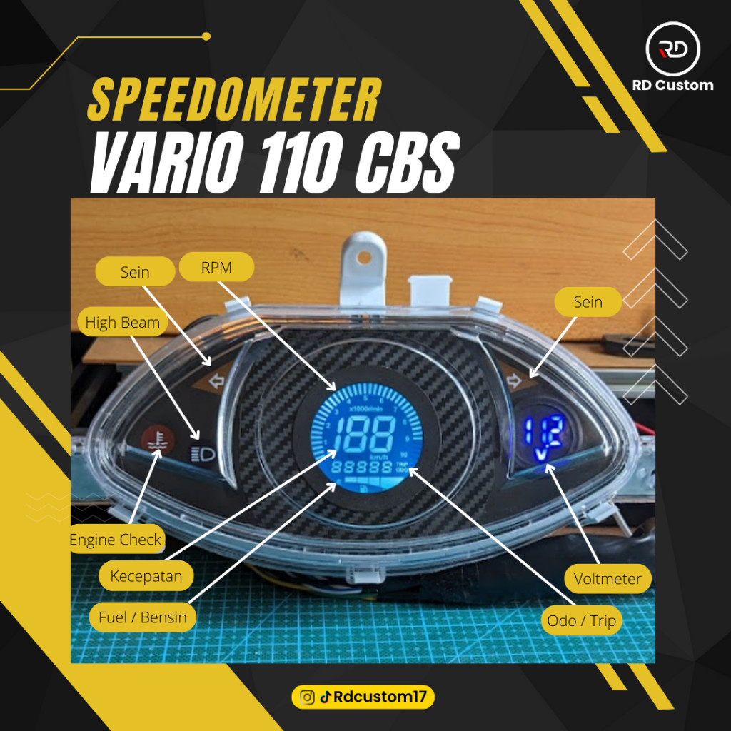 Jual Speedometer Digital Honda Vario 110 Karbu PNP | Shopee Indonesia