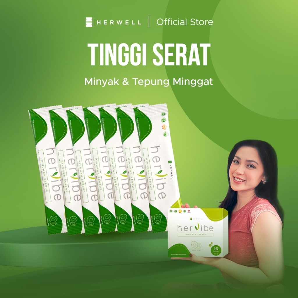 Jual Herwell Hervibe - Paket 7 Sachet (Pelancar Pencernaan Tinggi Serat ...