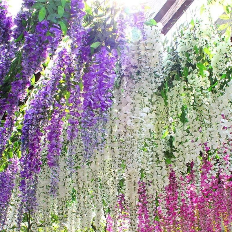 Jual Tanaman Bunga Rambat Hias Bunga Wisteria Plastik Hotel Kantor ...