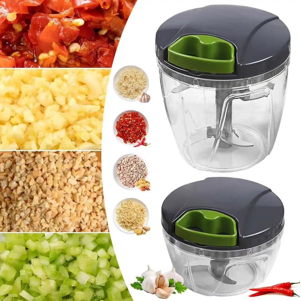 Jual 520/900ml Manual Food Chopper Hand Pull String Vegetable Cutter ...