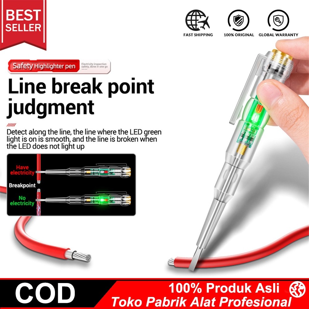 Jual Obeng Tespen Minus Test Listrik AC DC / Tes Pen Lampu LED Merah ...