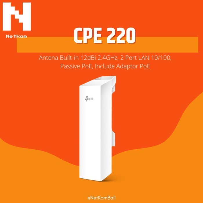 Jual Tp-link CPE220 2.4GHz 300Mbps 12dBi Outdoor CPE Point to Point ...