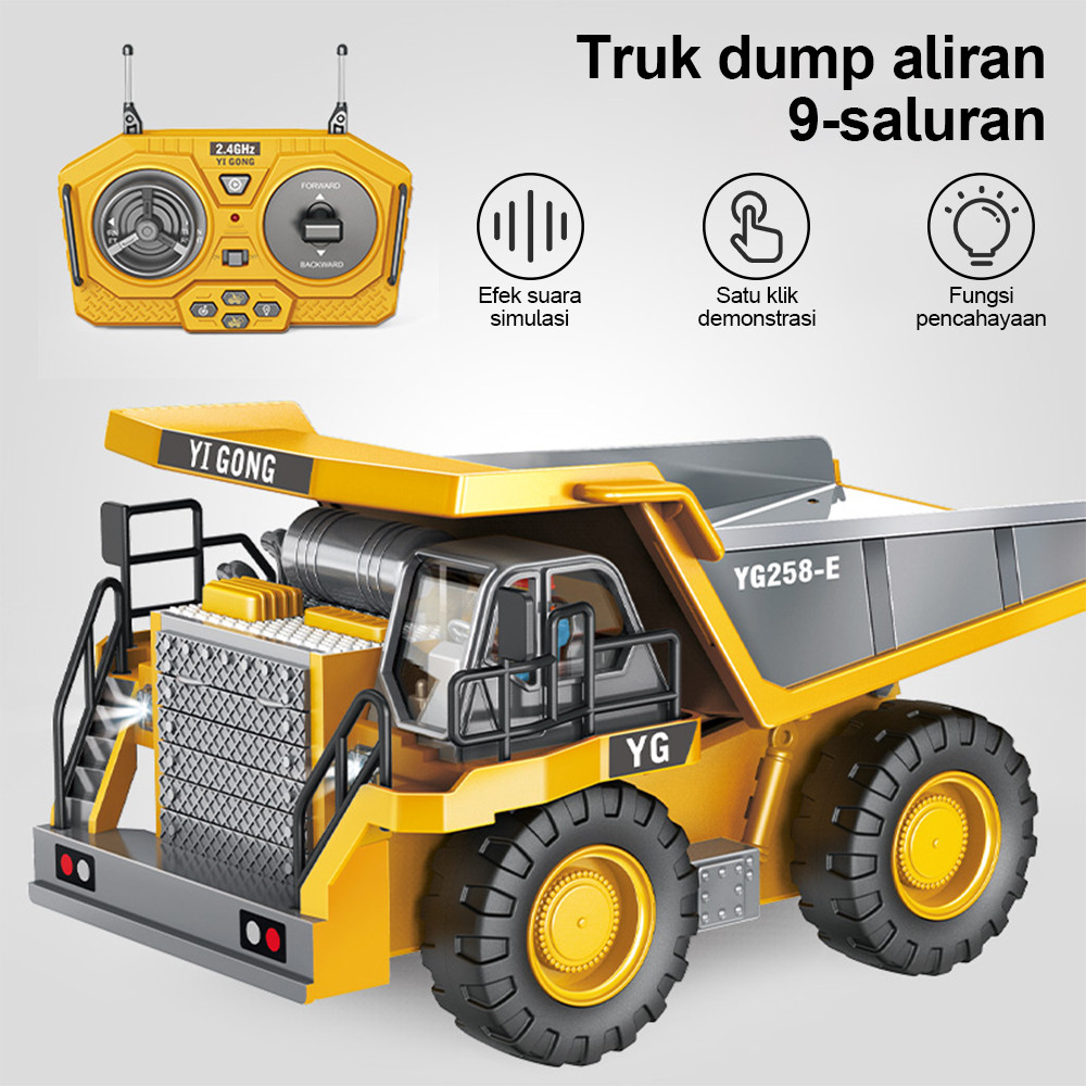 Jual RC Dump Truck 9 Channel Dumper 2.4Ghz Konstruksi Kendaraan Mainan ...