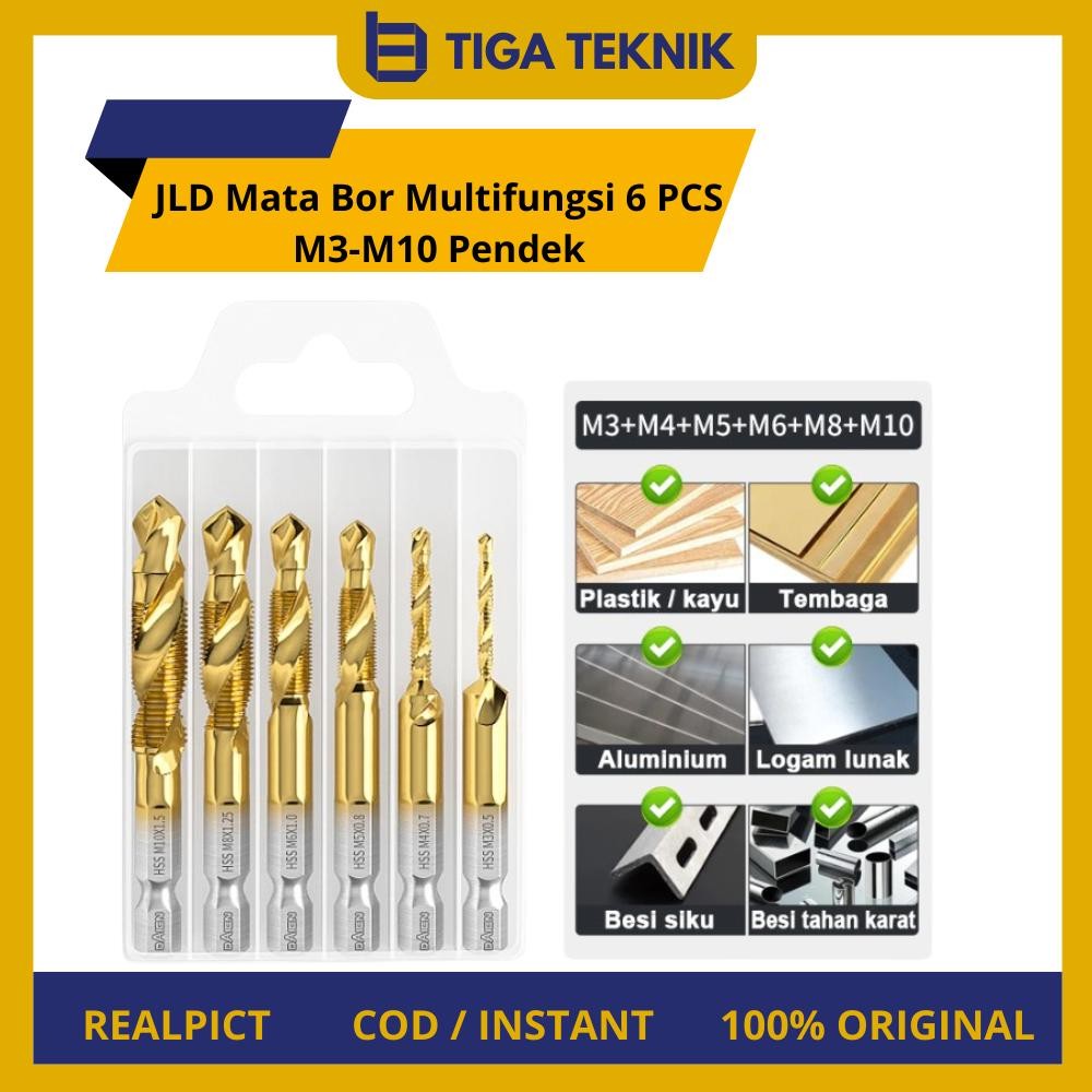 Jual Mata Bor Pembuat 6PCS Ulir Drat Drill Tap Set Hex Twist Spiral ...