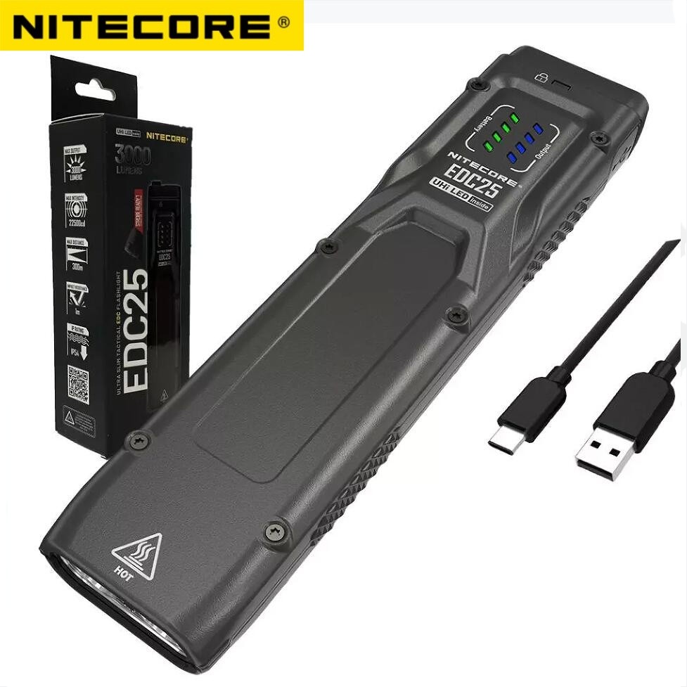 Jual NITECORE EDC25 Flashlight USB-C Rechargeable Eco-Sensa LED Lantern ...