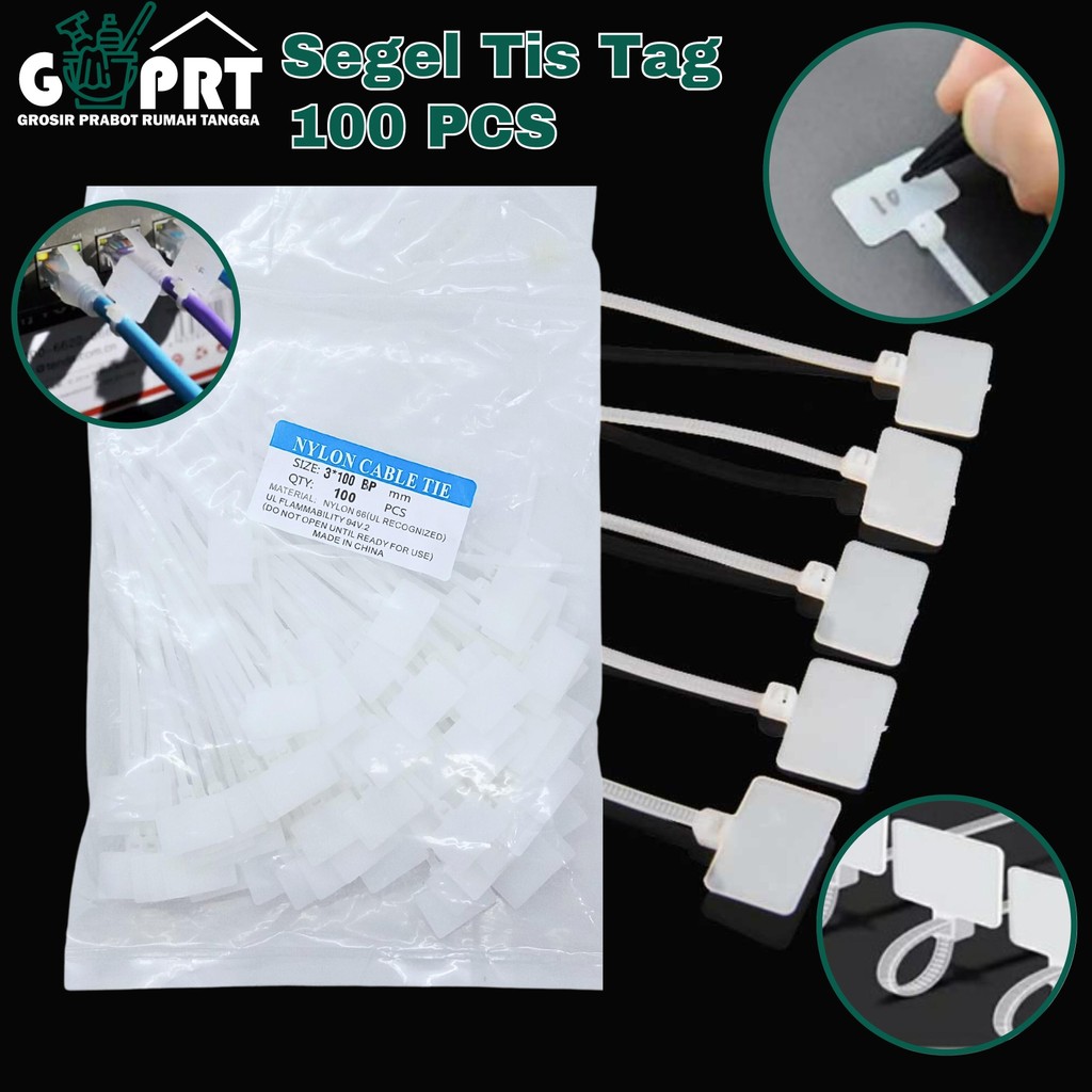 Jual Kabel Tis Tie Ties Cable Tali Pengikat Label Nama Name Tag Segel ...